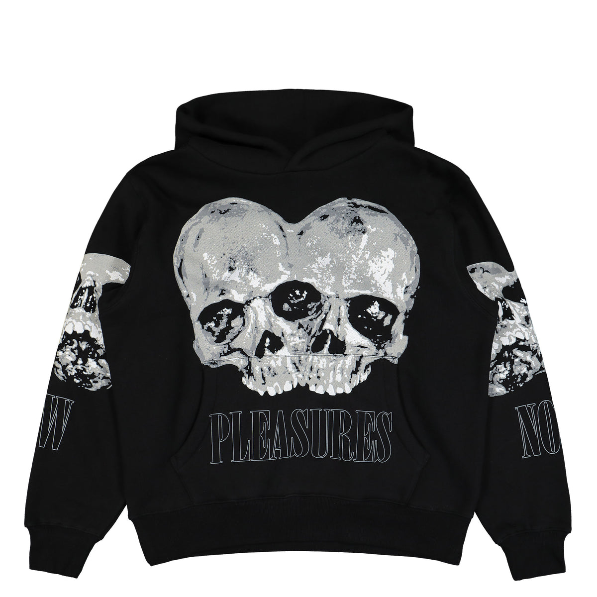 Pleasures Double Skull Hoodie P24W022-Black | OVERKILL