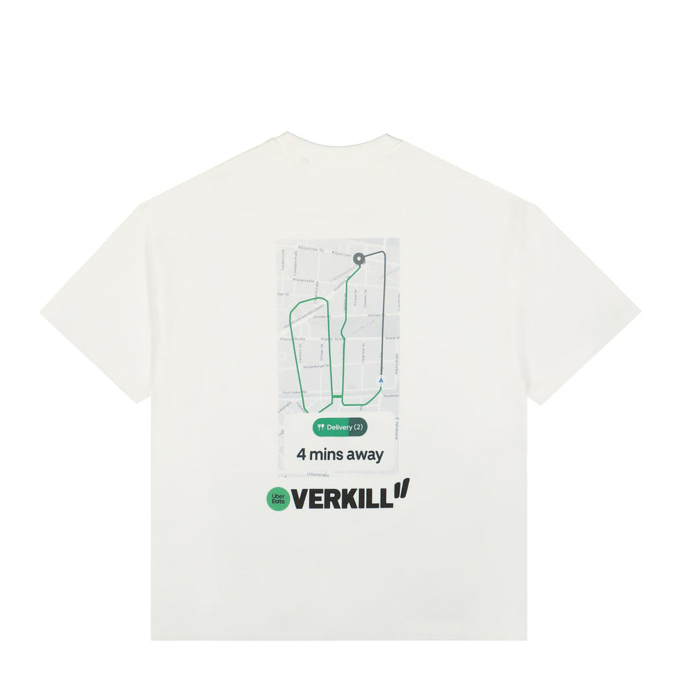 Overkill Uber Eats Delivery Map Tee OK-UE-DLV-TEE-WHT | OVERKILL